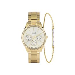 Lucardi Uhr mit Armband Damen Gr&ouml;&szlig;e Onesize silber / transparent / wei&szlig;