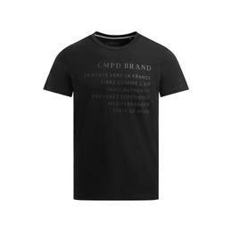 CAMP DAVID T-Shirt mit Rubber Wording Print Herren Gr&ouml;&szlig;e 4XL schwarz
