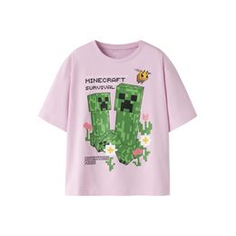 name it T-Shirt 'Minecraft' M&auml;dchen Gr&ouml;&szlig;e 134/140 gelb / gr&uuml;n / rosa / schwarz