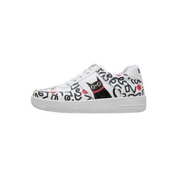 DOGO Sneaker low 'Dice Sneakers - Cat and Mouse' Damen Gr&ouml;&szlig;e 36 wei&szlig; Sommerschuhe