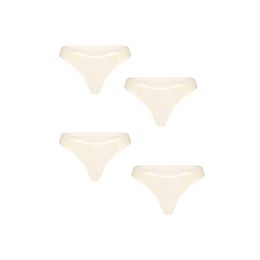 Albero Natur Thong '4er Pack Damen Bio Baumwoll Tanga-Slip' female size L natural white