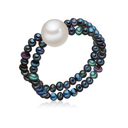 Valero Pearls Ring Damen Gr&ouml;&szlig;e 50/60 blau / perlwei&szlig;