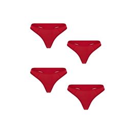 Albero Natur Thong '4er Pack Damen Bio Baumwoll Tanga-Slip' female size L Red