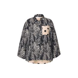 Angel of Style Bluse Damen Gr&ouml;&szlig;e 7XL hellbeige / schwarz / schwarzmeliert