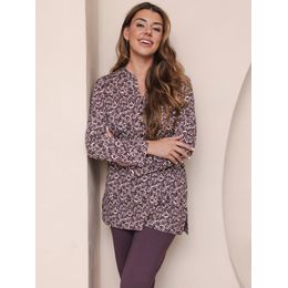 PASTUNETTE Pyjama 'Premium - Mystic' Damen Gr&ouml;&szlig;e S aubergine / mauve Sommerkleid