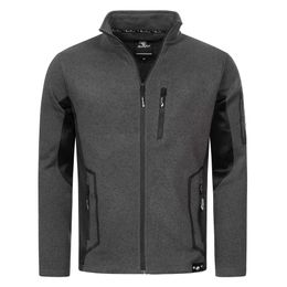 Rock Creek Fleecejacke Herren Gr&ouml;&szlig;e 5XL dunkelgrau / graumeliert
