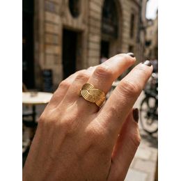 Nemomatheo Ring 'Tresse &ndash; Statement-Flechtring' Damen Gr&ouml;&szlig;e 50/60 gold