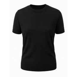 ARACH&CLOZ Shirt 'Strickpullover Damen Pullover Wolle Strickpullover Rundhals Strick Top Kurzarmshirt' female size XXL Black