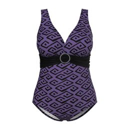 Ulla Popken Badeanzug Damen Gr&ouml;&szlig;e 5XL/6XL lila / violettblau