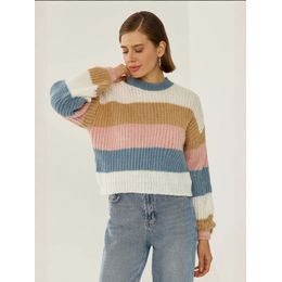 Hiccup Pullover Damen Gr&ouml;&szlig;e M beige / opal / rosa / wei&szlig;