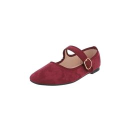 Ital-Design Ballerina Damen Gr&ouml;&szlig;e 38 weinrot Sommerschuhe