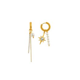 Nemomatheo Ohrringe 'Stella & Perla' Damen Gr&ouml;&szlig;e 2.5 cm x 2.5 cm gold