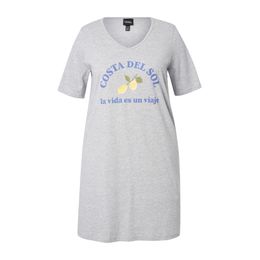 Ulla Popken Kleid Damen Gr&ouml;&szlig;e 46/48 blau / gelb / graumeliert / oliv Sommerkleid