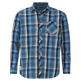 Jan Vanderstorm Button Up Shirt 'Jorvar' male size XL Blue / Dark blue / Black / White