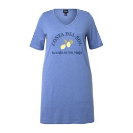 Ulla Popken Kleid Damen Gr&ouml;&szlig;e 46/48 navy / blaumeliert / gelb / oliv Sommerkleid