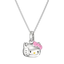 Thomas Sabo Hello Kitty Kette pinke Schleife Damen Gr&ouml;&szlig;e 45 hellpink / silber