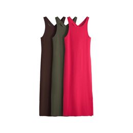 The Set Kleid Damen Gr&ouml;&szlig;e 34 schoko / oliv / blutrot Sommerkleid