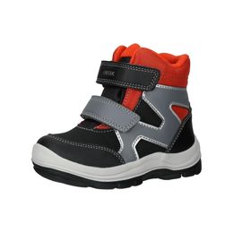 Geox Stiefelette Jungen Gr&ouml;&szlig;e 24 hellgrau / grenadine / schwarz