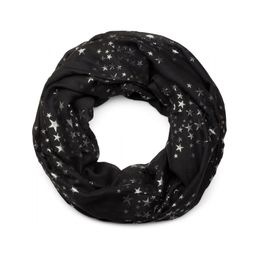 styleBREAKER Schlauchschal 'Loop Schal mit Metallic Sterne Print' Damen Gr&ouml;&szlig;e One Size schwarz