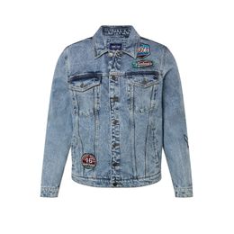 John F. Gee &Uuml;bergangsjacke Herren Gr&ouml;&szlig;e L hellblau / gr&uuml;n / rot Sommerjacke