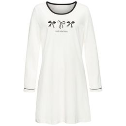 Vivance By Lascana Nachthemd Damen Gr&ouml;&szlig;e XS/S ecru / schwarz