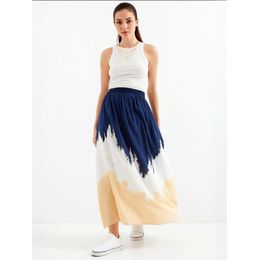 Bigdart Skirt female size 36 Beige / marine blue / White