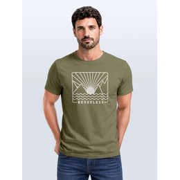 Neverless Shirt 'Sonnenuntergang' Herren Gr&ouml;&szlig;e S gr&uuml;n