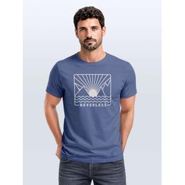 Neverless Shirt 'Sonnenuntergang' Herren Gr&ouml;&szlig;e XXXL blau