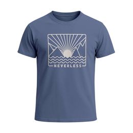 Neverless Shirt 'Sonnenuntergang' Herren Gr&ouml;&szlig;e M blau