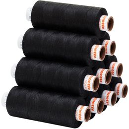 buttinette Universal-N&auml;hgarn, St&auml;rke: 100, 10er-Pack, schwarz