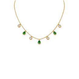 Pure Schmuck Kette 'Garden Grace Halskette | Bridgerton' Damen Gr&ouml;&szlig;e 40 / 45 cm dunkelgr&uuml;n
