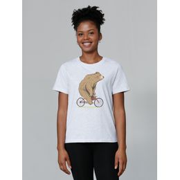 Watapparel T-Shirt ' Fahrradb&auml;r ' Damen Gr&ouml;&szlig;e XL mischfarben / wei&szlig;meliert