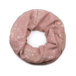 styleBREAKER Schlauchschal 'Loop Schal mit Metallic Sterne Print' Damen Gr&ouml;&szlig;e One Size altrosa