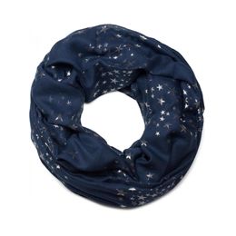 styleBREAKER Schlauchschal 'Loop Schal mit Metallic Sterne Print' Damen Gr&ouml;&szlig;e One Size dunkelblau