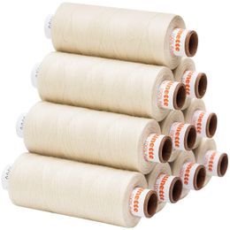 buttinette Universal-N&auml;hgarn, St&auml;rke: 100, 10er-Pack, natur