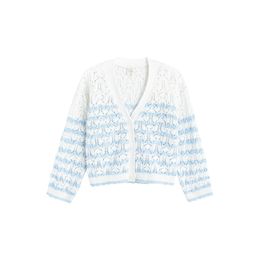 Cool Club Strickjacke M&auml;dchen Gr&ouml;&szlig;e 122 hellblau / wei&szlig;