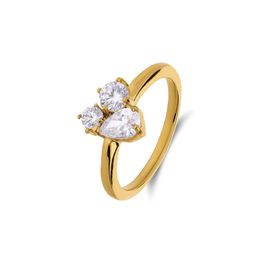 Lucardi Ring Damen Gr&ouml;&szlig;e 53 gold / transparent