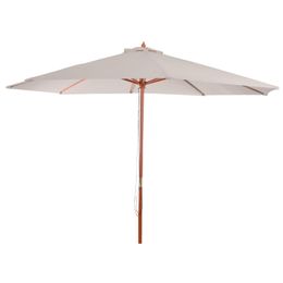 MCW Sonnenschirm Lissabon, Gartenschirm Marktschirm, &Oslash; 3,5m Polyester/Holz 7kg ~ creme