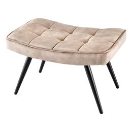 Riess Ambiente riess-ambiente Hocker SCANDINAVIA - modern champagner beige Samt schwarze Metallbeine Fu&szlig;hocker
