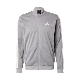 adidas Sportswear Training Jacket 'MELANGE' male size S mottled grey / White