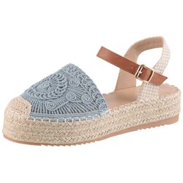 Aniston Sandale Damen Gr&ouml;&szlig;e 41 beige / blau Sommerschuhe