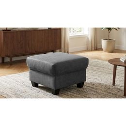OTTO home Hocker &raquo;Sillkeborg 59 x 59 cm, kompakt, komfortabel & mit Holzf&uuml;&szlig;en&laquo; aus pflegeleichtem, weichem Luxus-Microfaser grau 100% Polyester B/H/T: