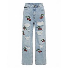 Philipp Plein Jeans Damen Gr&ouml;&szlig;e 24 blue denim / gr&uuml;n / kirschrot / schwarz