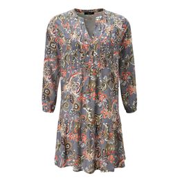 Aniston Kleid Damen Gr&ouml;&szlig;e 50 rauchblau / gr&uuml;n / orange / wei&szlig; Sommerkleid