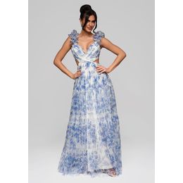 Ombre Abendkleid 'Sylvia' Damen Gr&ouml;&szlig;e 36 blau / wei&szlig; Sommerkleid
