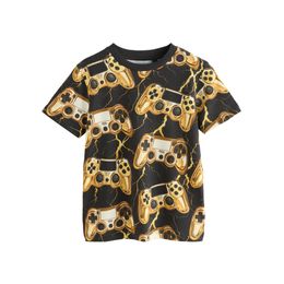 next T-Shirt Jungen Gr&ouml;&szlig;e 110 hellbeige / gelb / schwarz