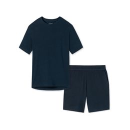 Schiesser Pyjama 'Cotton' Damen Gr&ouml;&szlig;e XXXL dunkelblau Sommerkleid