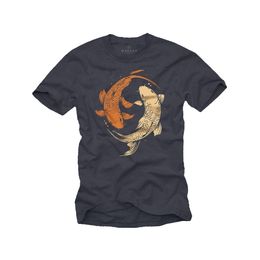 Makaya Shirt 'Yin Yang Kois' Herren Gr&ouml;&szlig;e 4XL basaltgrau