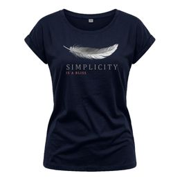 Makaya Shirt 'Feder' Damen Gr&ouml;&szlig;e S blau