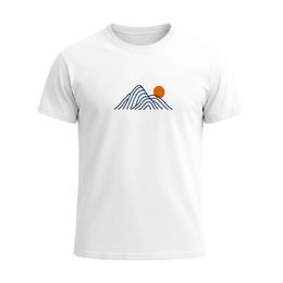 Neverless Shirt 'Lineart Berge' Herren Gr&ouml;&szlig;e 5XL wei&szlig;